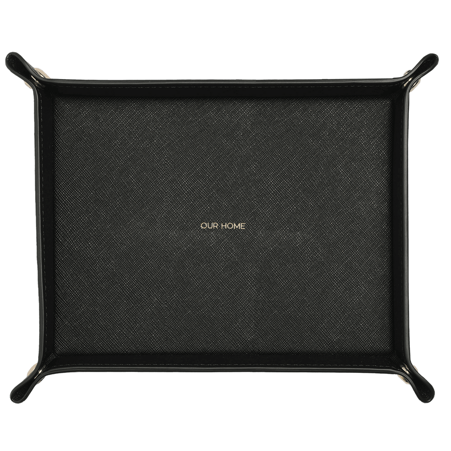 Personalised Saffiano Leather Tray - Black – THEIMPRINT
