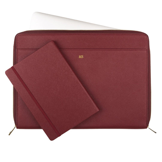 Monogram Leather A5 Notebook - Personalised A5 Notebook – THEIMPRINT