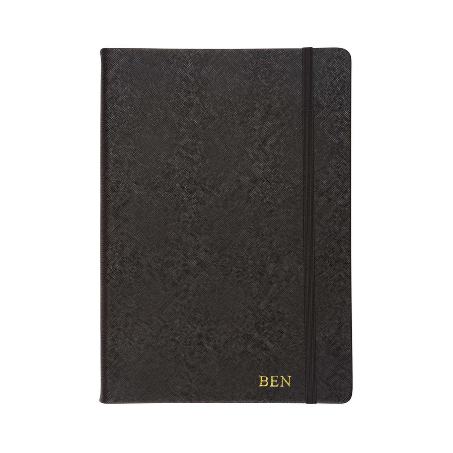 Monogram Leather A5 Notebook - Personalised A5 Notebook – THEIMPRINT